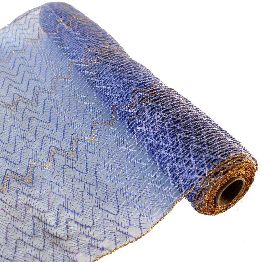 Blue plastic Diagonal Mesh in Roll with Metal Edge - Fayfunribbons ...
