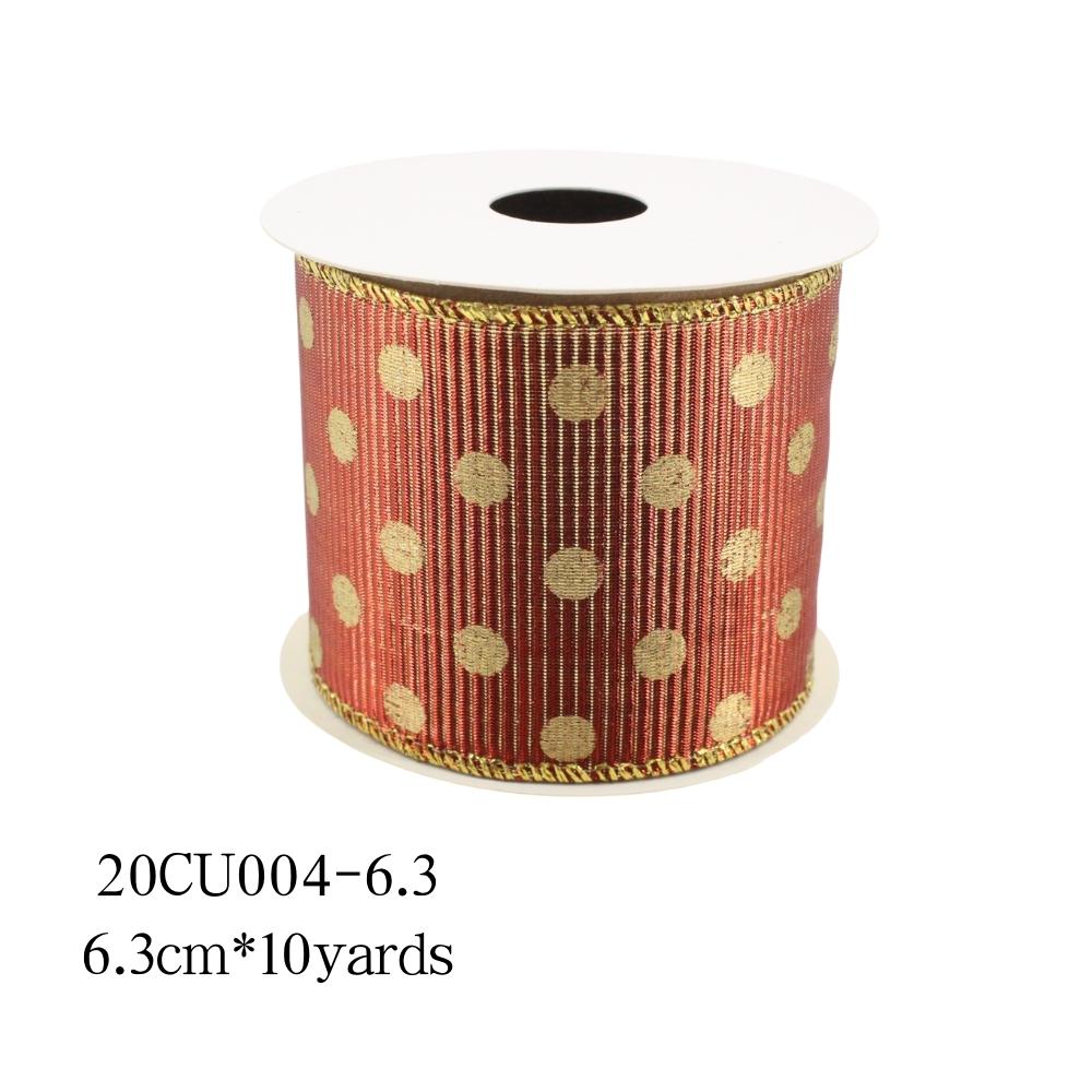 Copper Metallic Ribbon with Gold Glitter Polka Dots and Wire Edge ...